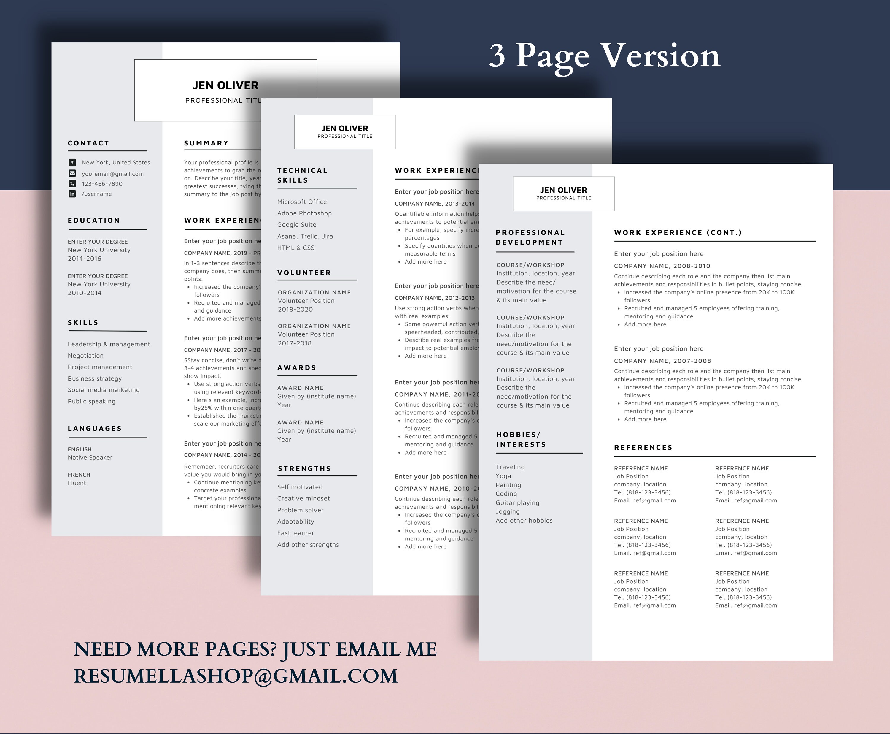 Clean Resume Template for Google Docs, Word and Pages, Google Docs ...