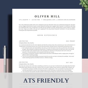 ATS Resume Template for MS Word, Google Docs, Clean Resume Template Ats ...