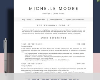 Clean Resume Template Google Docs Word & Pages Minimalist - Etsy