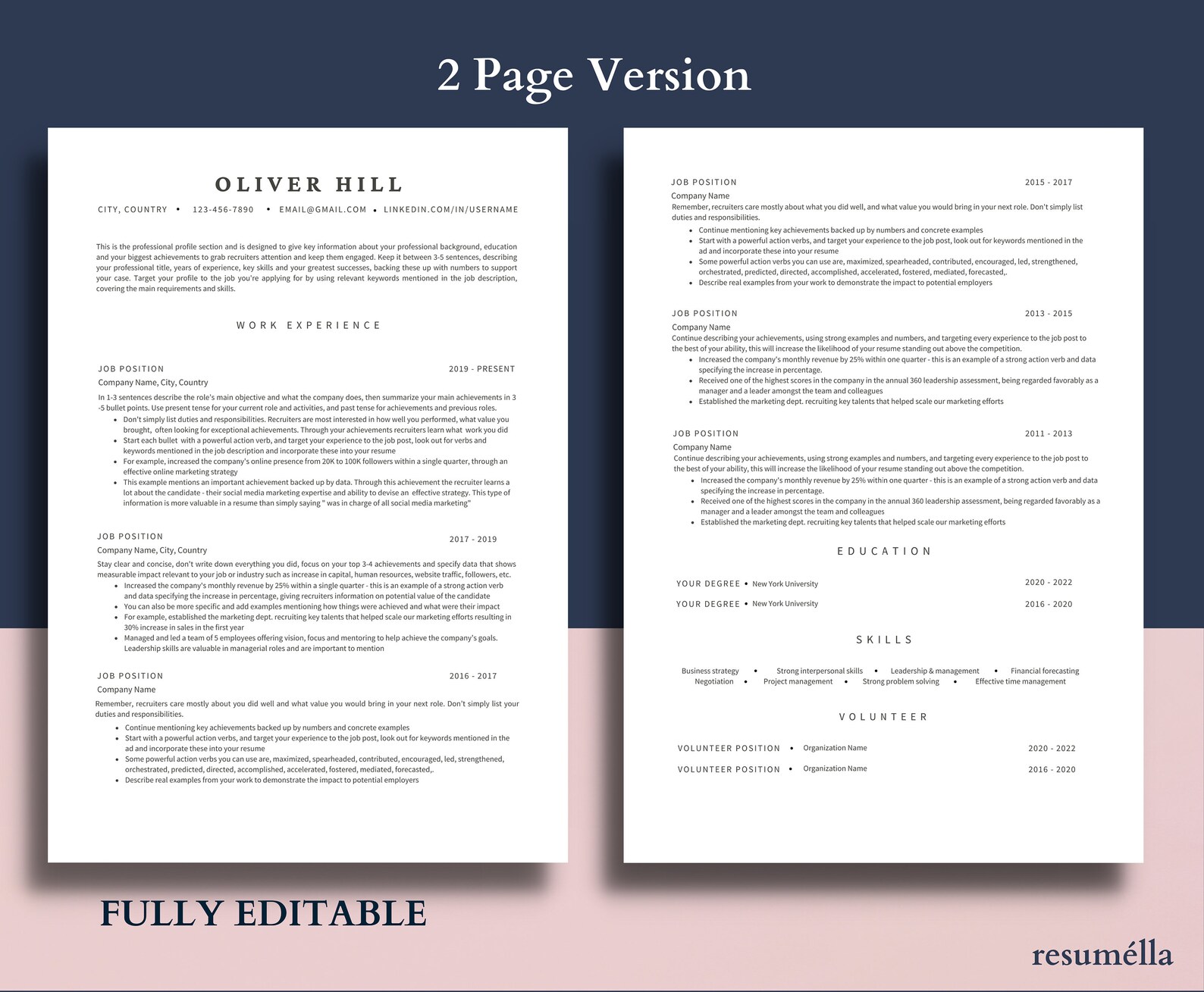 ATS Resume Template for MS Word, Google Docs, Clean Resume Template Ats ...