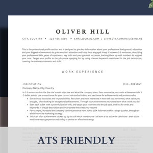 ATS Resume Template for MS Word, Google Docs, Clean Resume Template Ats ...