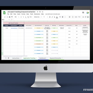 Job Search Tracker Spreadsheet & Interview Dashboard, Digital ...