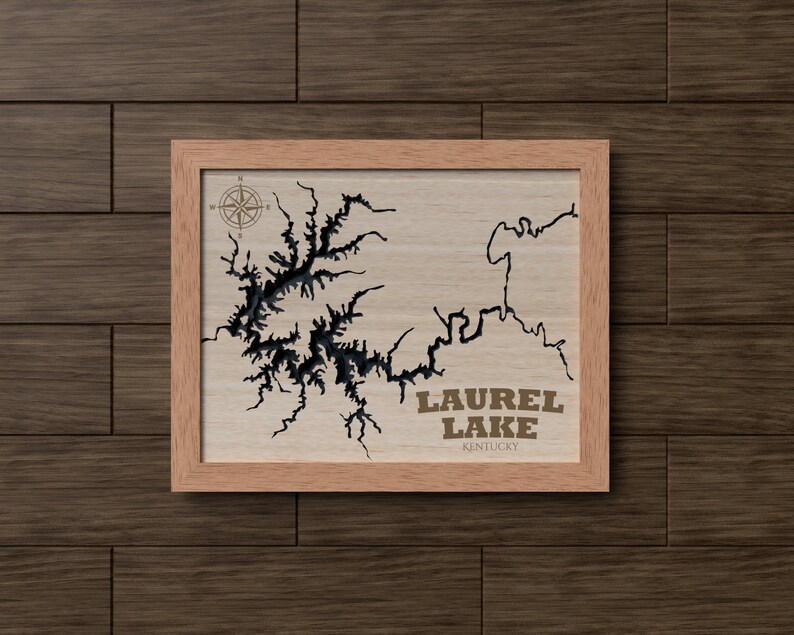 Personalized Lake Map Laurel Lake Bathymetry Laser Cut - Etsy