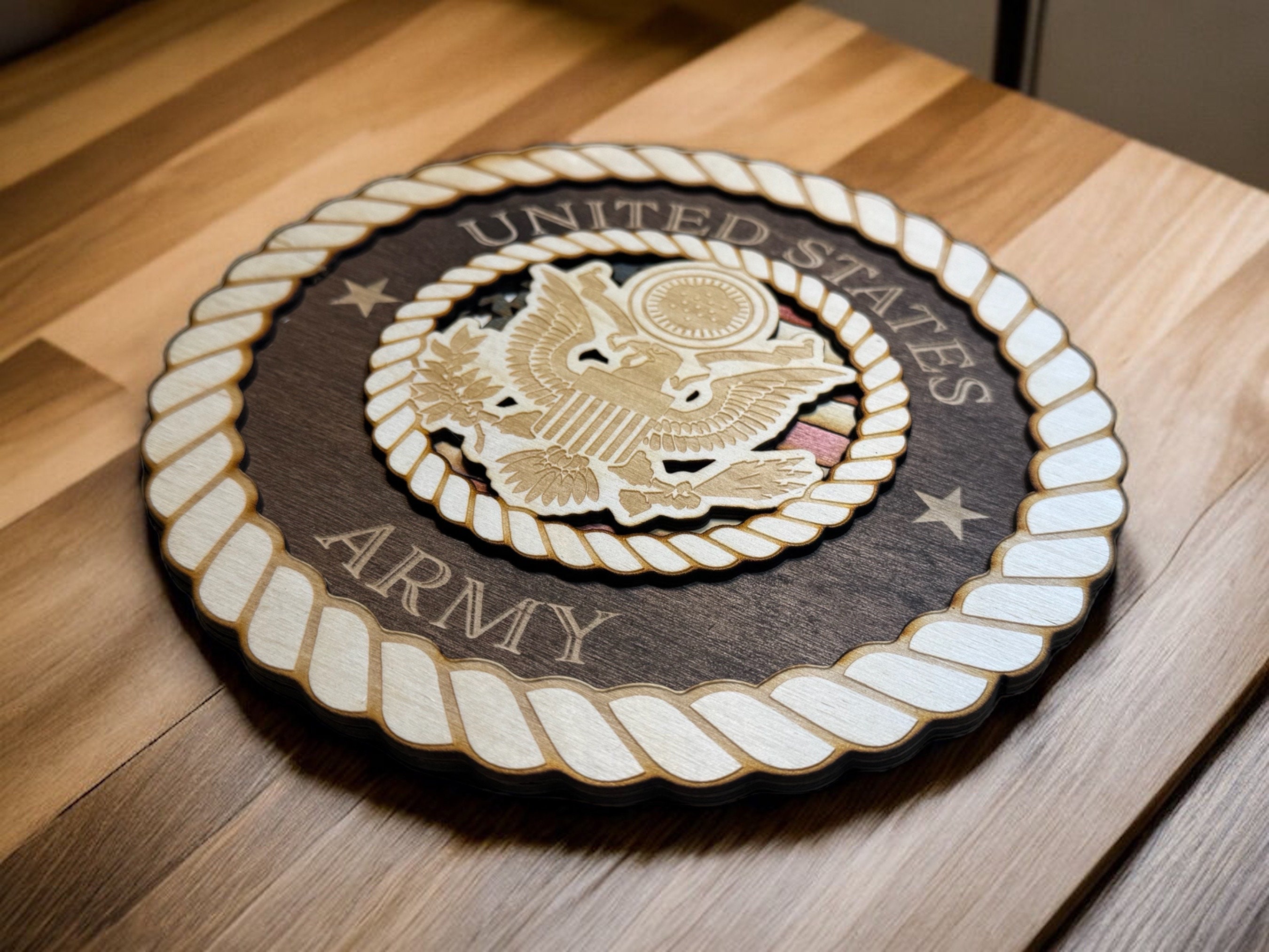 7 Branch USA Military Plaque Set 8in X 8in Military Laser Cut Nautical ...