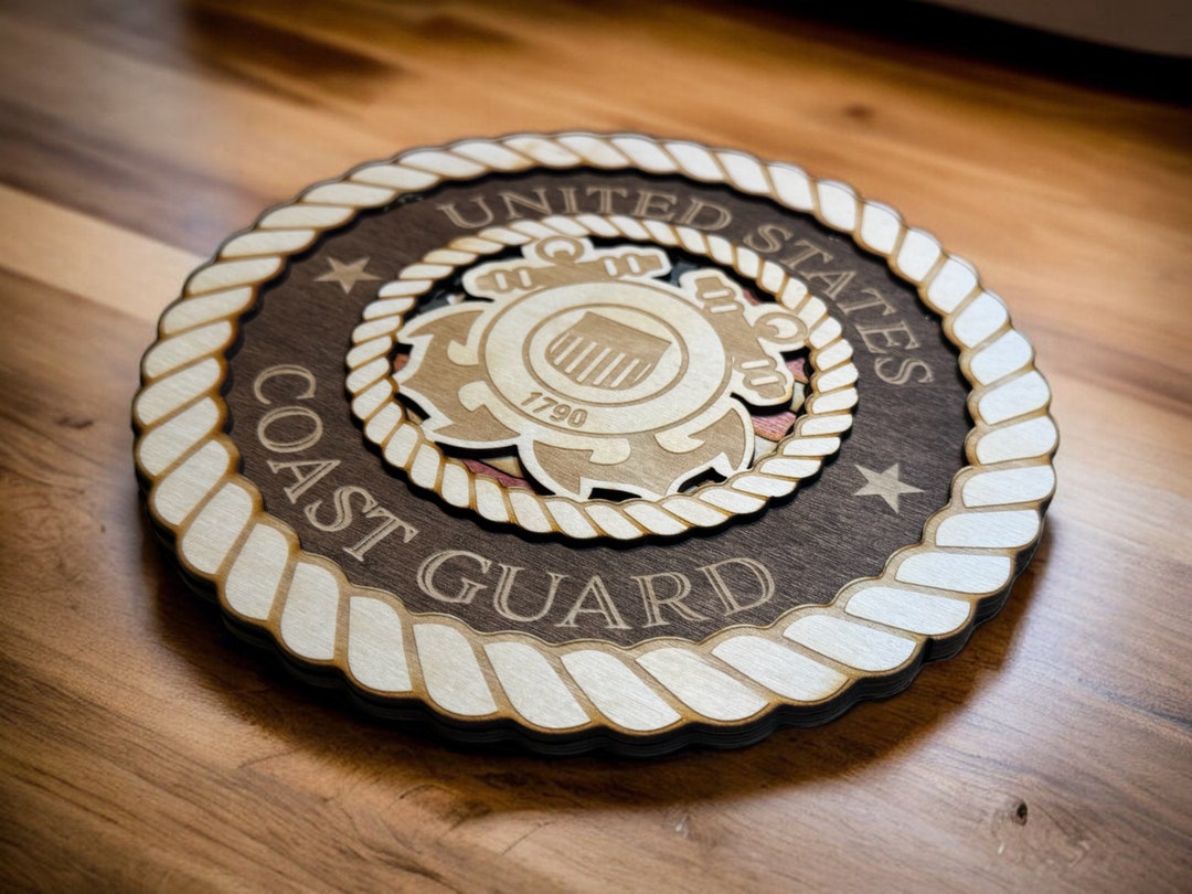 USA Coast Guard Plaque Insignia | 8in X 8in | Military | Laser Cut ...