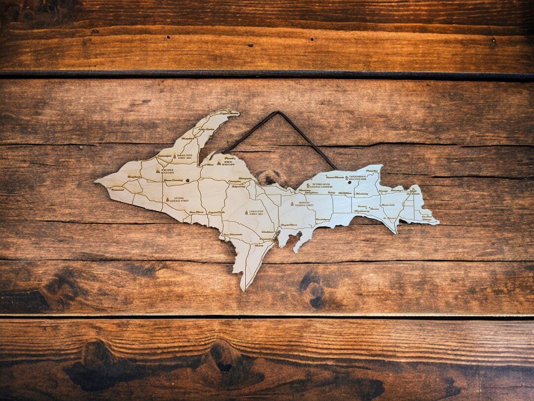 Personalized Upper Peninsula Sign | 20x10.5 | Michigan | Laser Cut ...