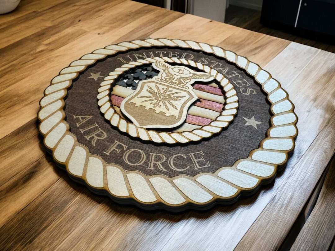 3 USA Air Force Plaque Insignia | 8 X 8 | Military | Laser Cut ...