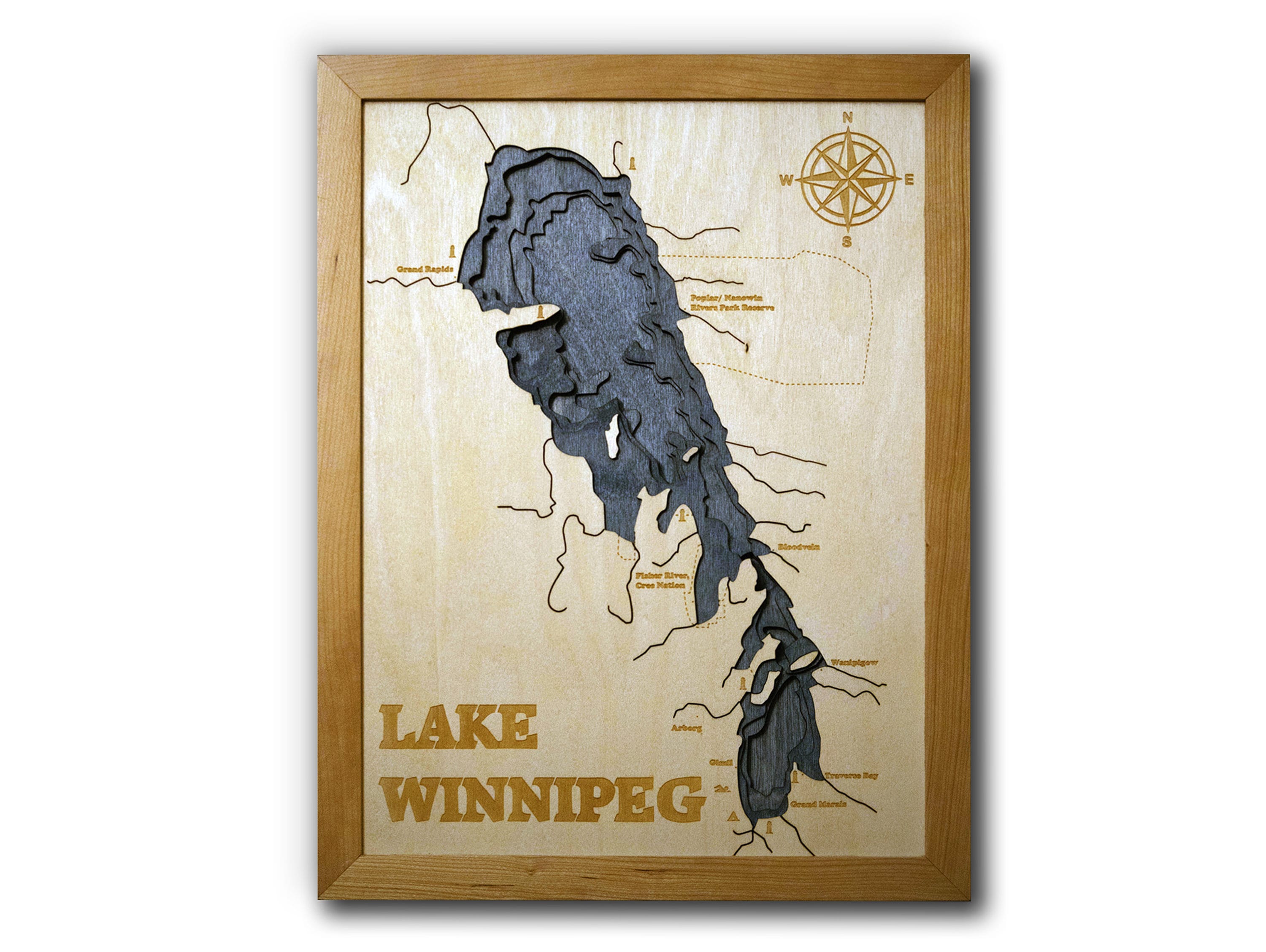 Personalized Lake Map Lake Winnipeg Bathymetry Canada - Etsy