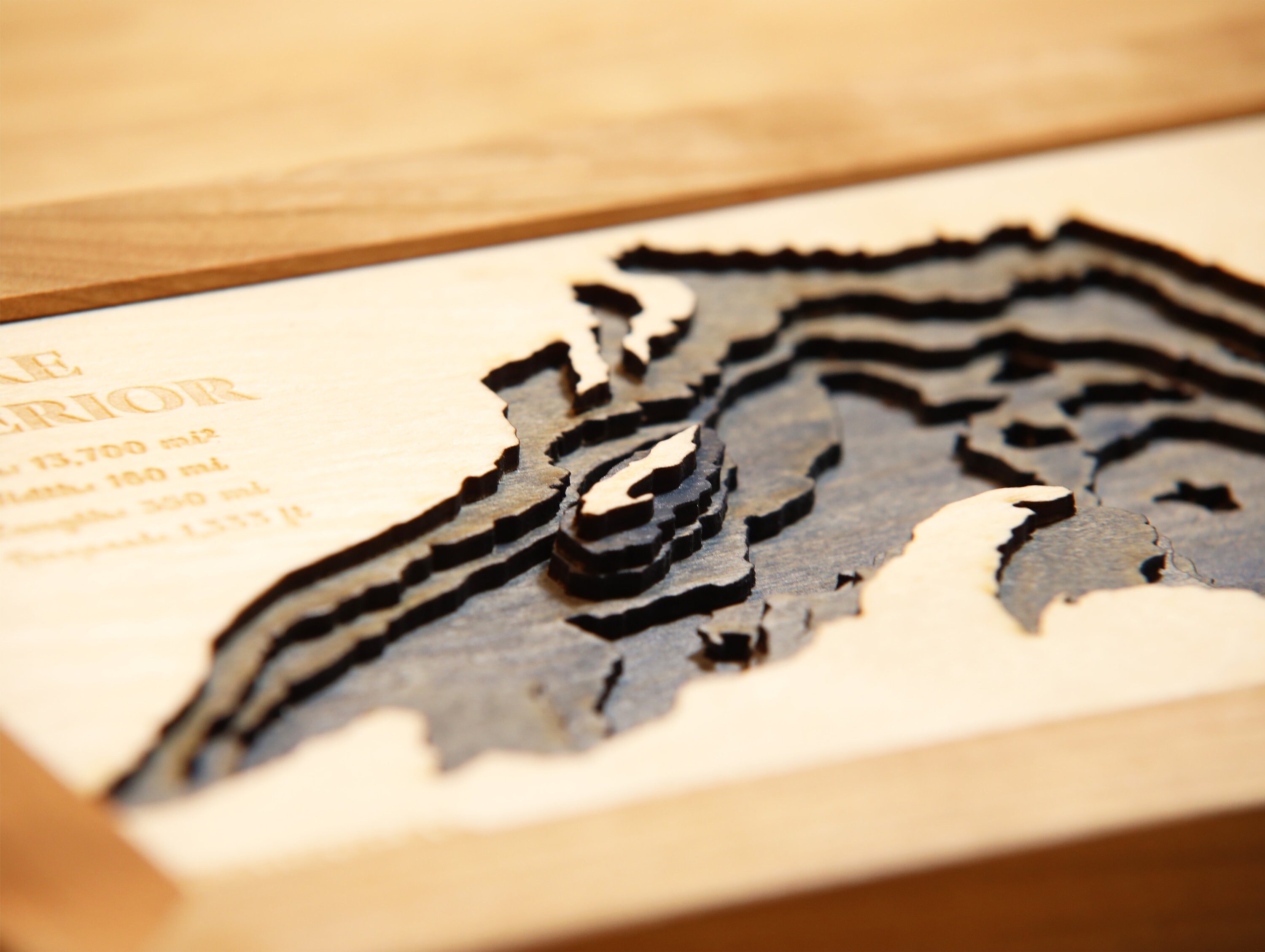 Personalized Lake Map Lake Superior Bathymetry Laser Cut Custom ...