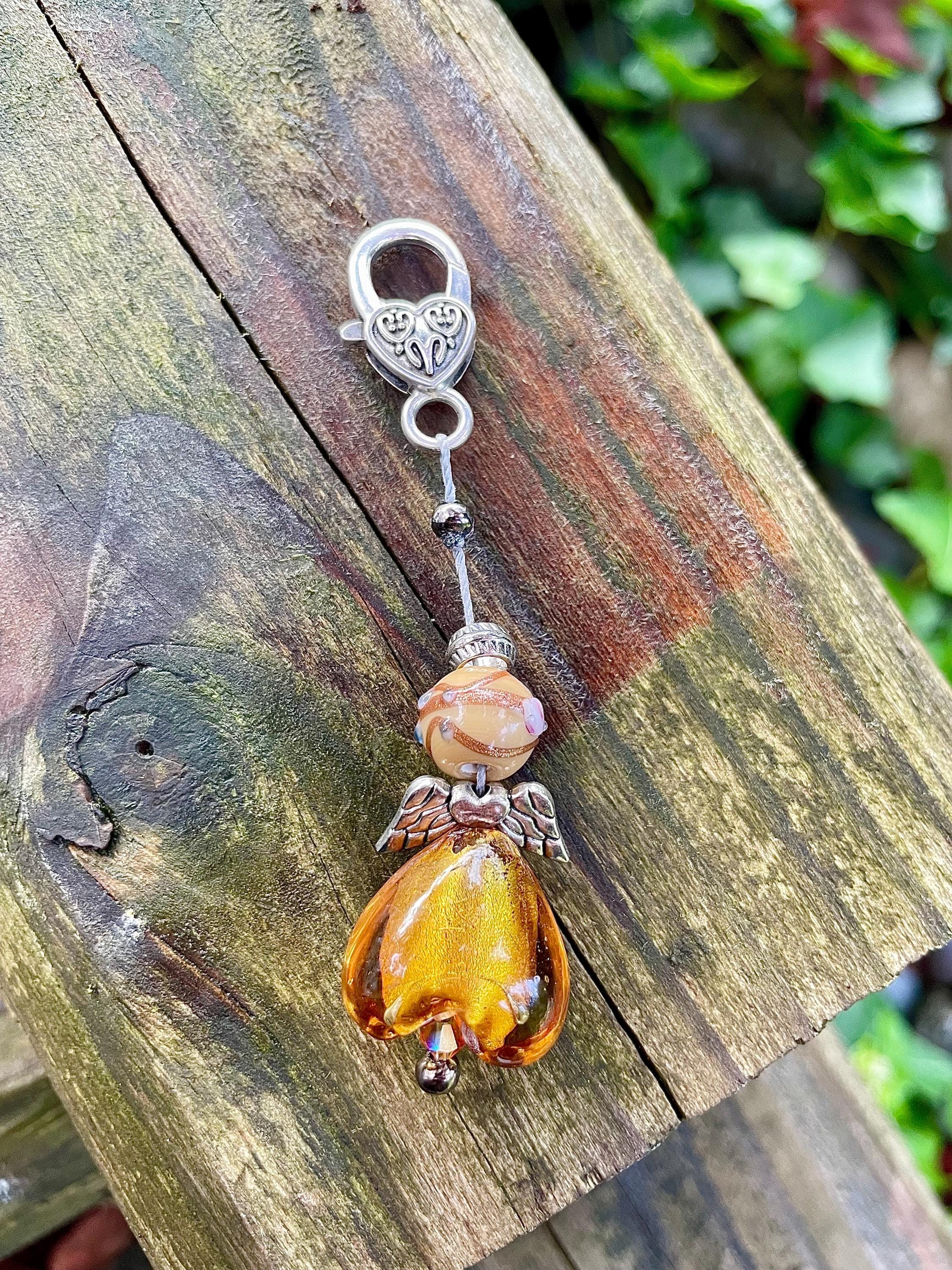 Glass Angel Keychains, Bag Charms, OOAK Angel Wing Keyrings, Handmade ...