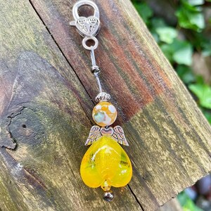 Glass Angel Keychains, Bag Charms, OOAK Angel Wing Keyrings, Handmade ...