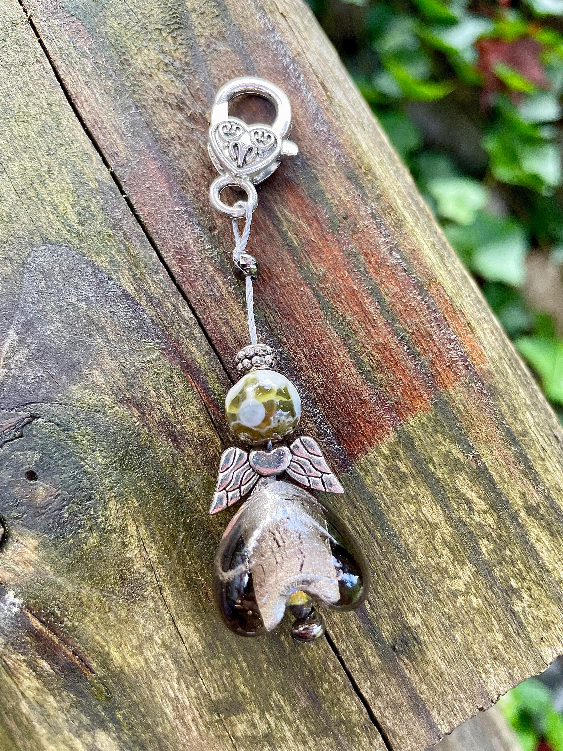Glass Angel Keychains, Bag Charms, OOAK Angel Wing Keyrings, Handmade ...