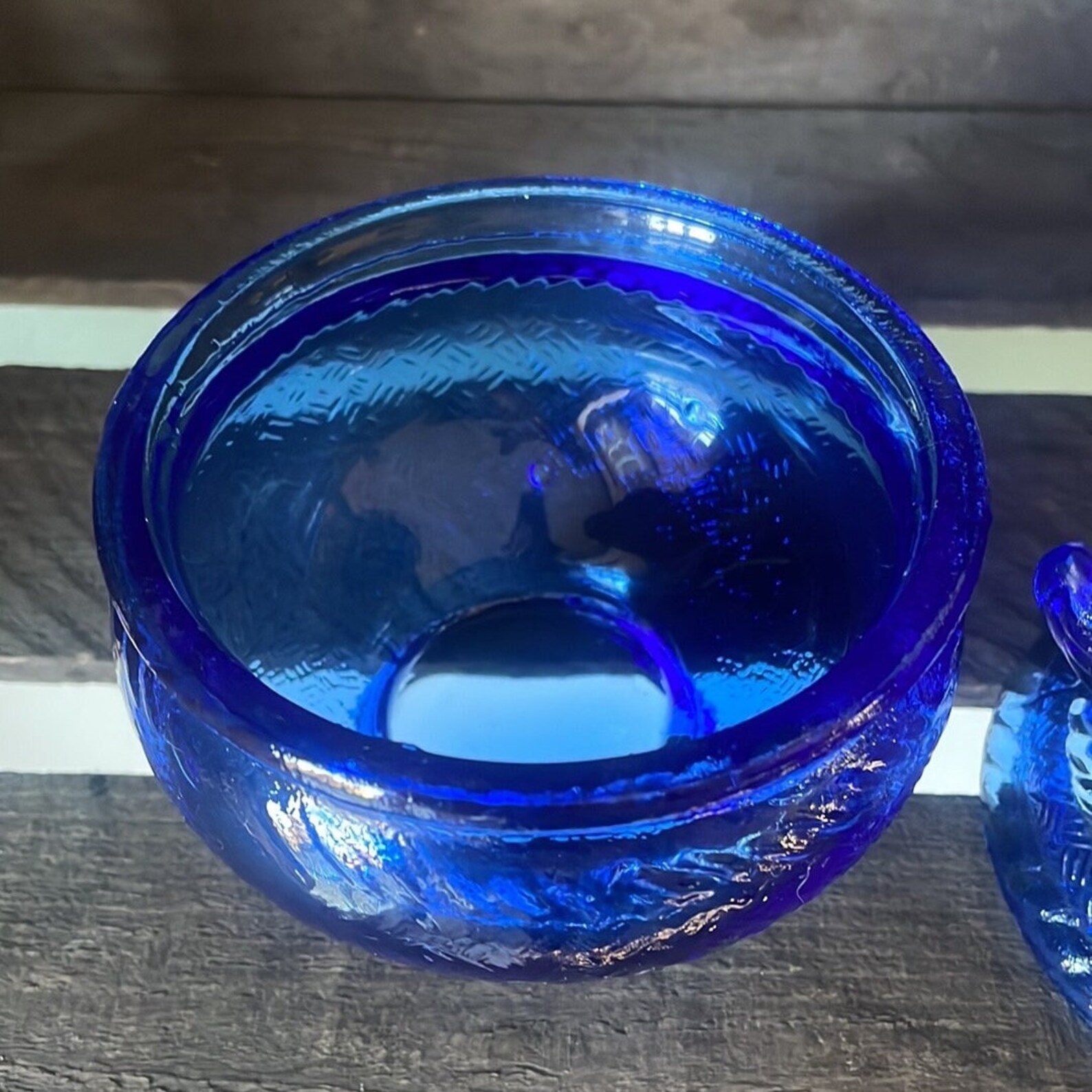 Vintage Cobalt Blue Glass Dish W/ Kissing Birds & Lid. C1950's - Etsy