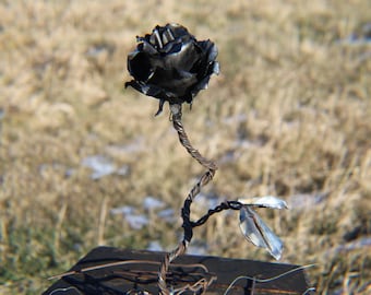Spark Plug Flower Scrap Metal Rose Welded Upcycled Artwork Gift for ...