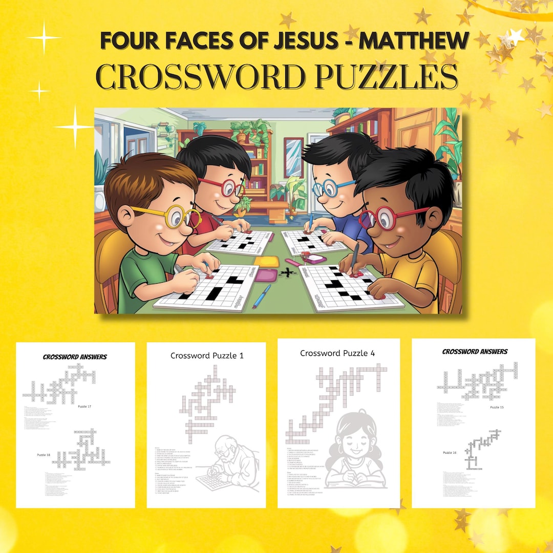 Four Faces of Jesus: Crossword Christian Printables - Etsy