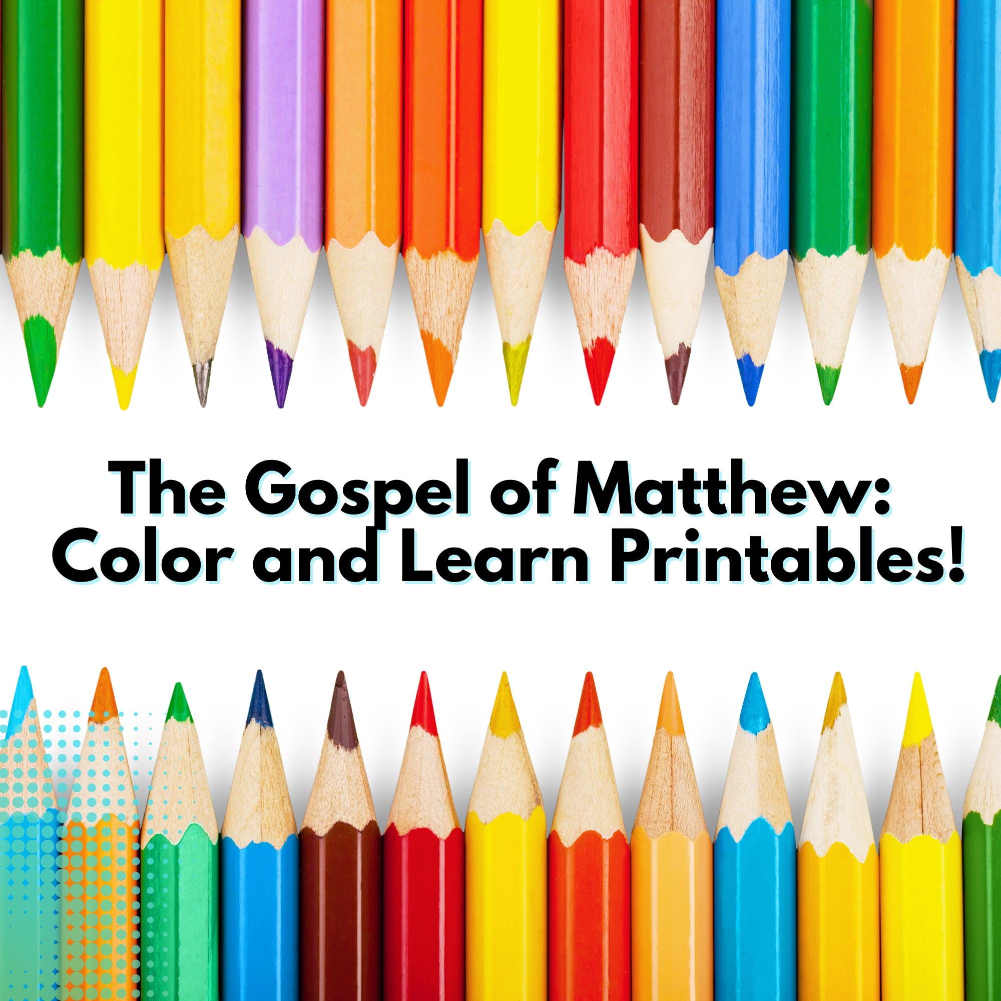The Gospel of Matthew: Color and Learn Printables - Etsy