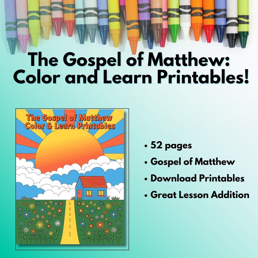 The Gospel of Matthew: Color and Learn Printables - Etsy