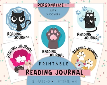 Funny PRINTABLE Reading Planner cat Book Tracker Reading | Etsy