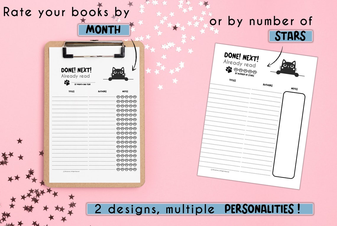 Funny PRINTABLE Reading Planner cat Book Tracker Reading Log Book ...