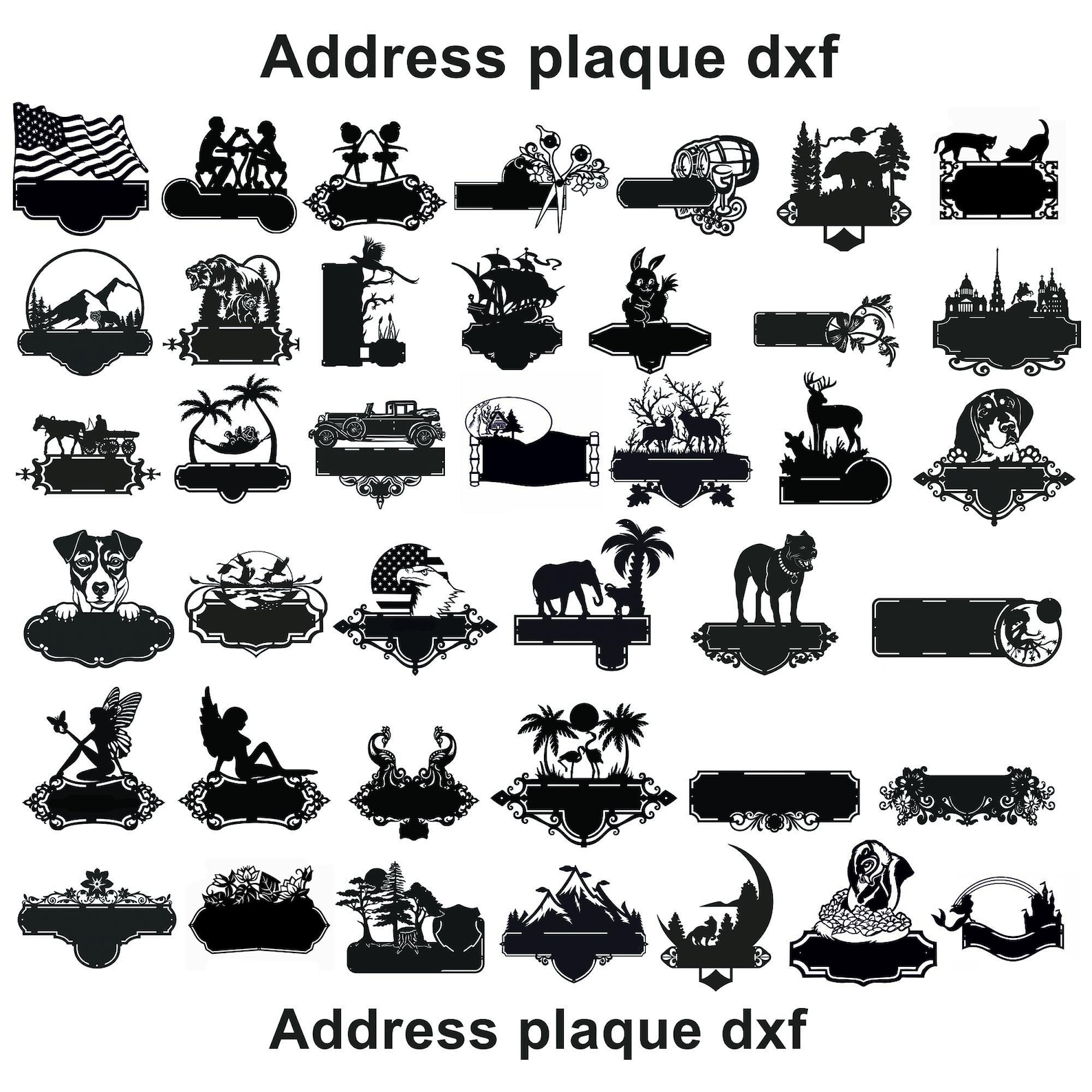 Custom Address Sign Laser Cut Files: 40 Piece DXF Bundle - Etsy