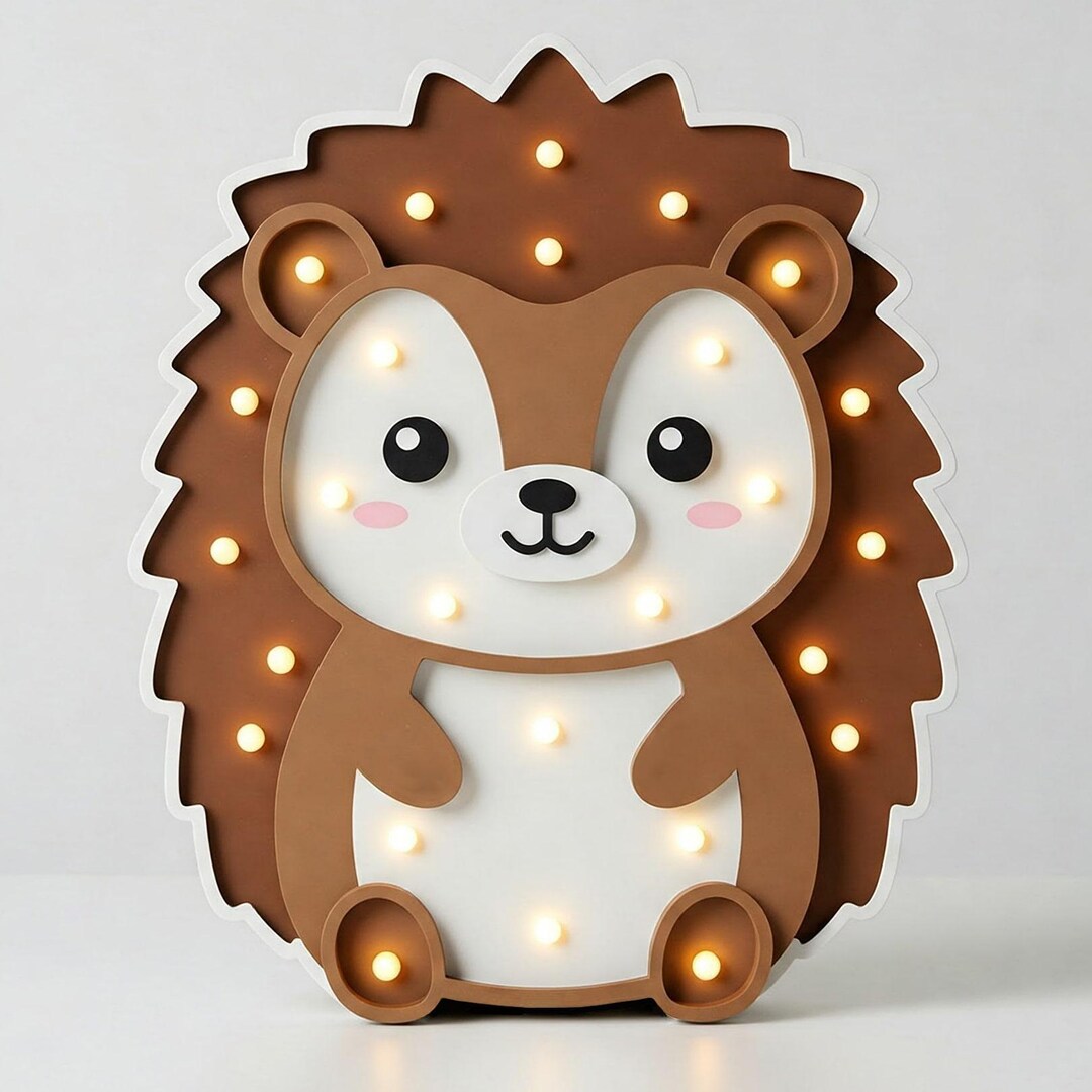 Hedgehog Night Light DXF File: Multilayer Drawing for Children (digital ...
