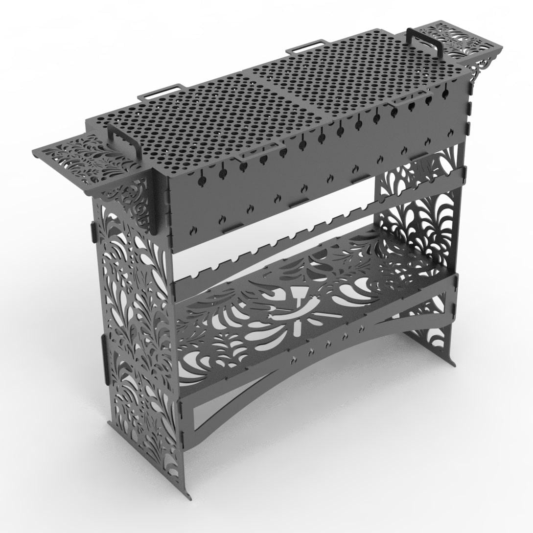 BBQ Grill DXF File: Stationary Barbecue With Shelves (digital File) - Etsy