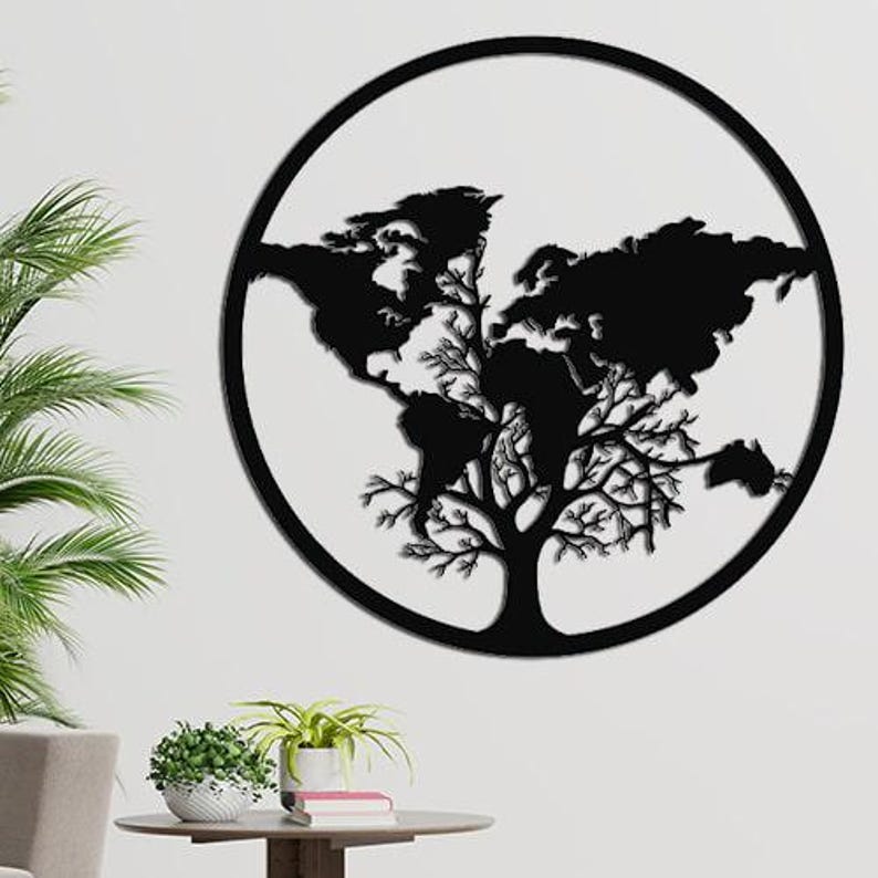 World Maps Panels DXF Drawings for a Laser CNC Machine. Drawings for ...