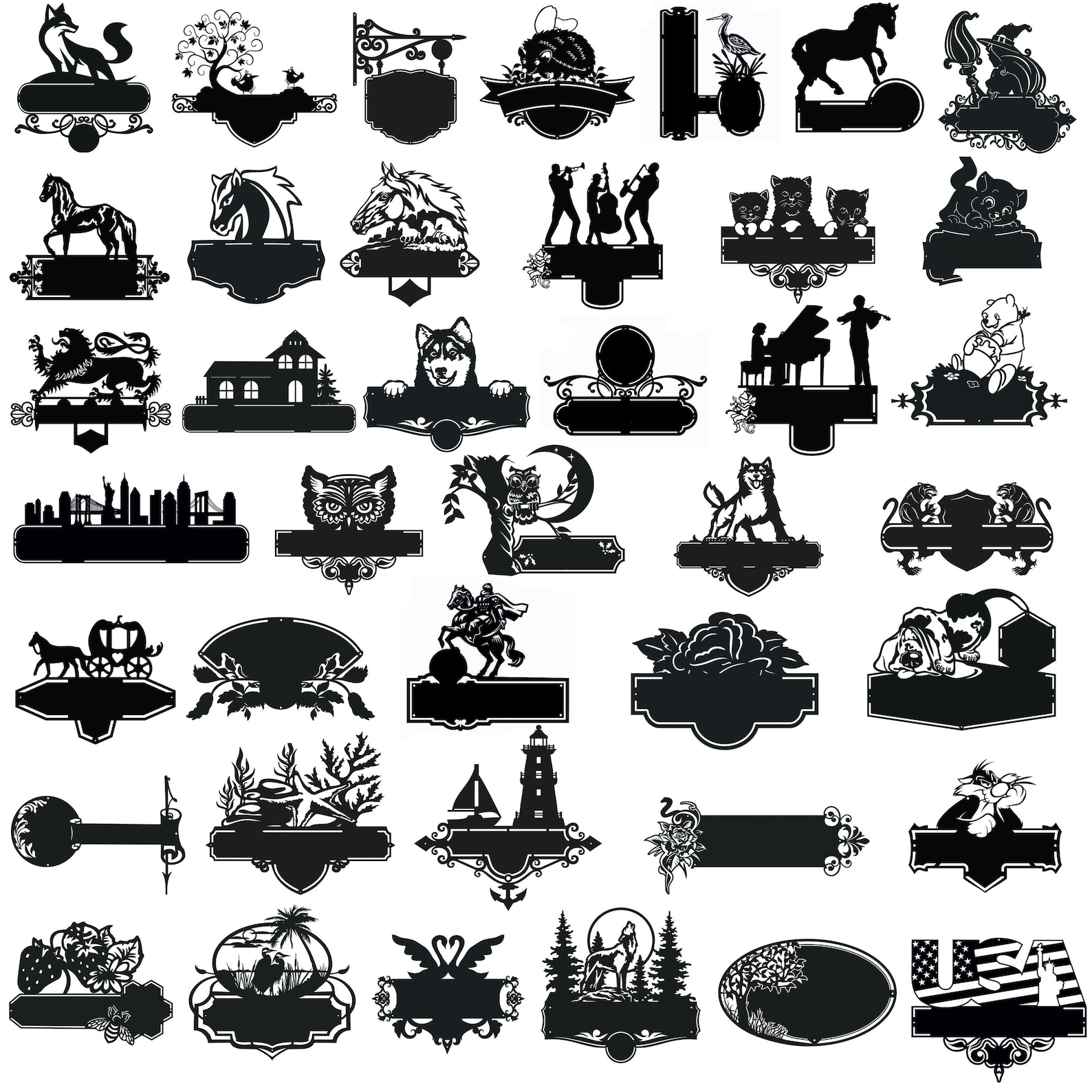 Personalized House Signs Bundle 40 Pieces, Custom Address Sign Laser ...