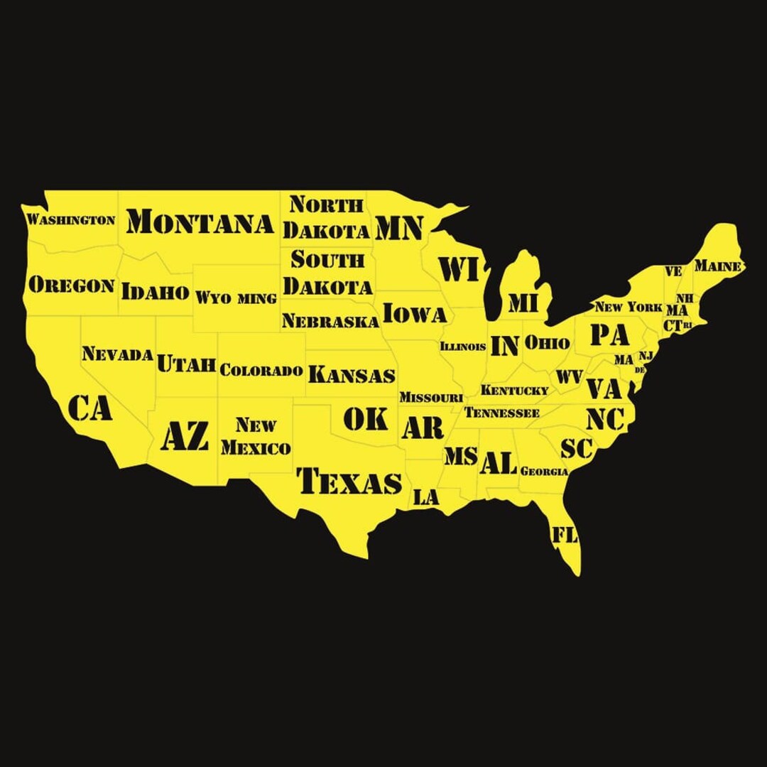 USA Map Drawing for Laser Machine in DXF Format America Map DXF - Etsy