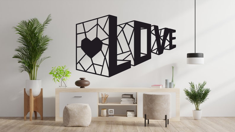 Love Wall Panel, Drawing in DXF Format for Laser Machine Wall Painting ...