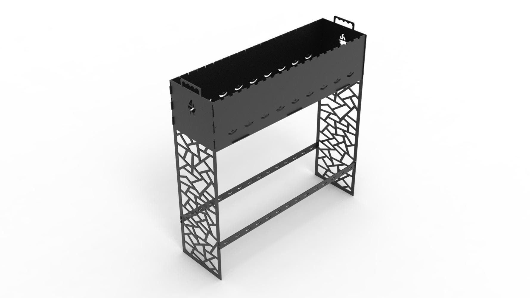 19-skewer Brazier DXF File: Laser Cut Barbecue Grill (4mm Steel) - Etsy