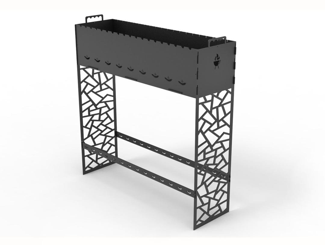 Long High Brazier for 19 Skewers - Drawing in DXF Format for Laser ...