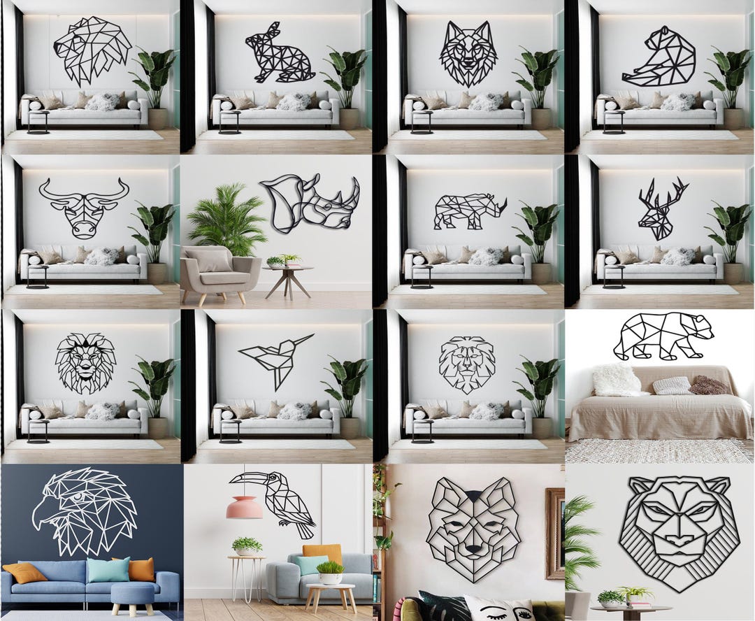 Polygonal Animals - Drawings in DXF Format for Laser Machine, Assembly ...