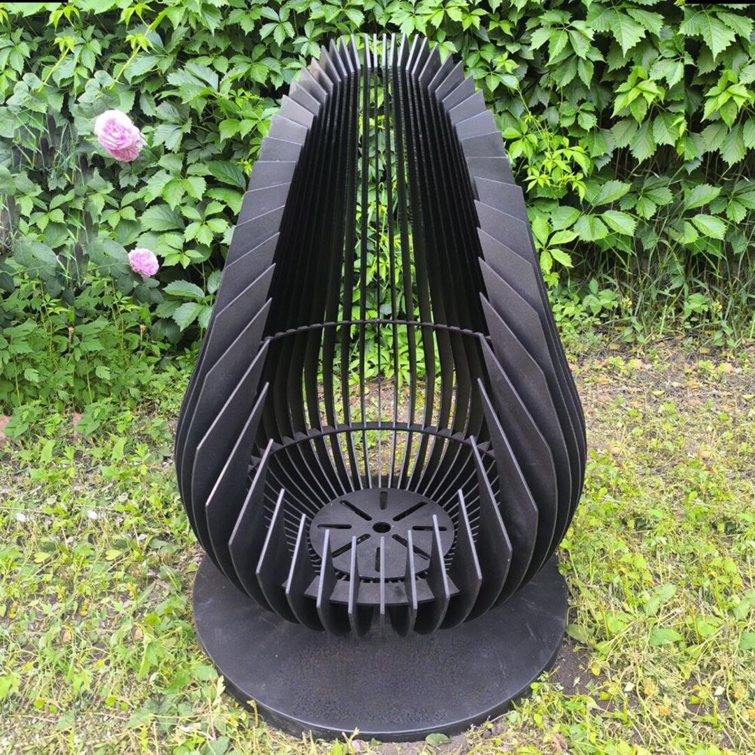Fire Bowl "fire" - DXF Drawing for Laser Machine. Assembled on Grooves ...