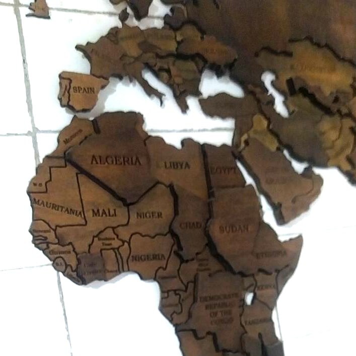 World Map Laser Engraving DXF Drawing - Etsy