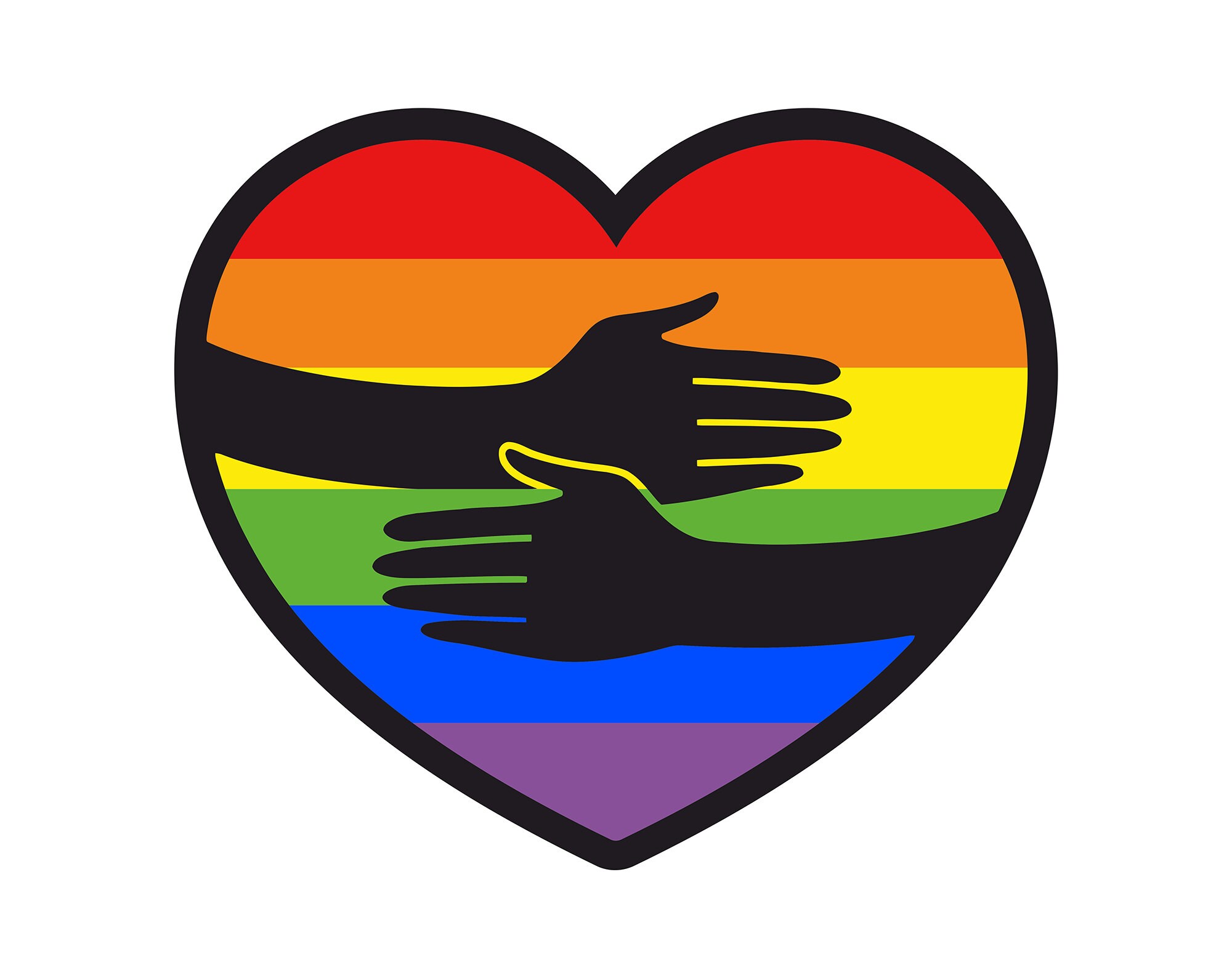 Rainbow Heart SVG Files | Pride Heart Cut Files | LGBTQ Love SVG Vector ...