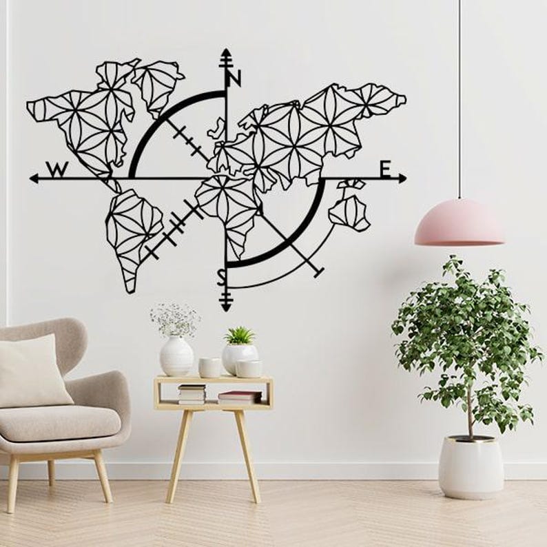 World Maps Panels DXF Drawings for a Laser CNC Machine. Drawings for ...