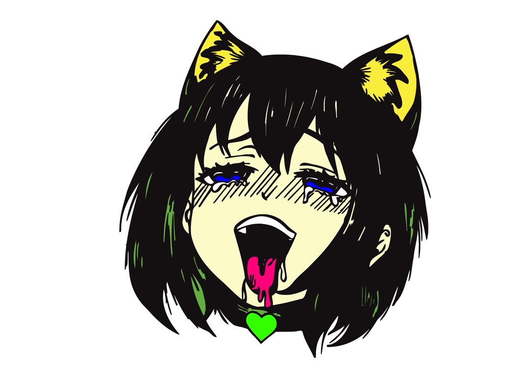 Ahegao Ahegao Catgirl Laser Machine Drawing Dxf Bundle Svg Ahegao