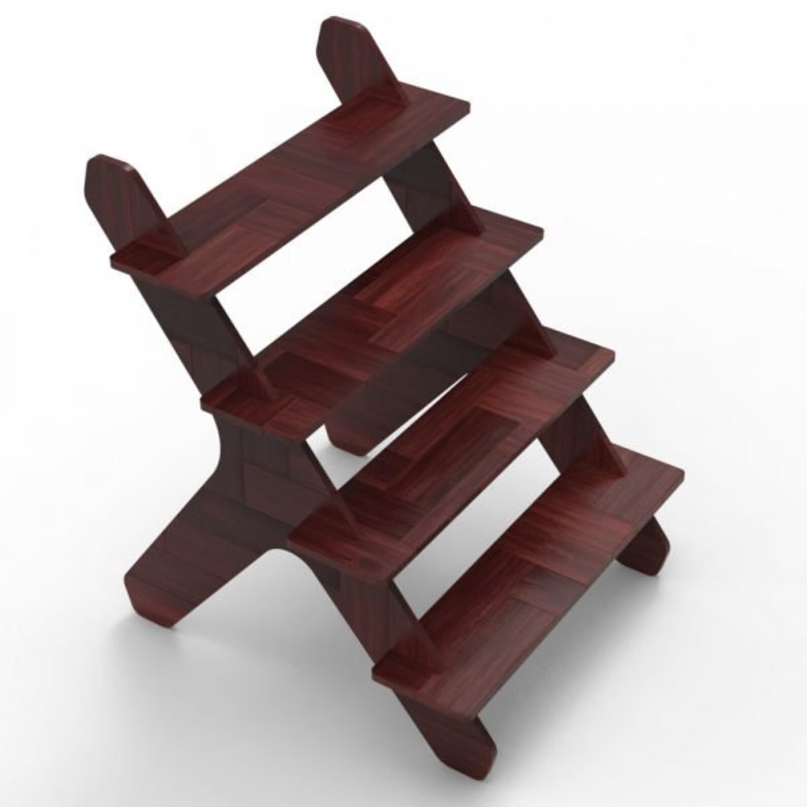 Four Section Sloping Shelf Plywood DXF Drawing for Laser Digital File ...