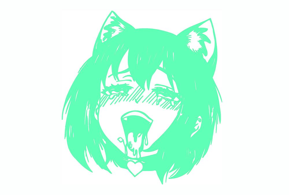 Ahegao Ahegao Catgirl Laser Machine Drawing Dxf Bundle Svg Ahegao