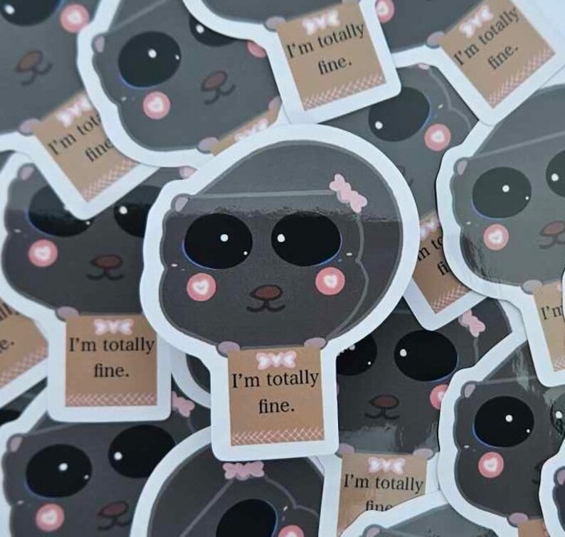 I'm Totally Fine Hamster Sign Sticker - Etsy