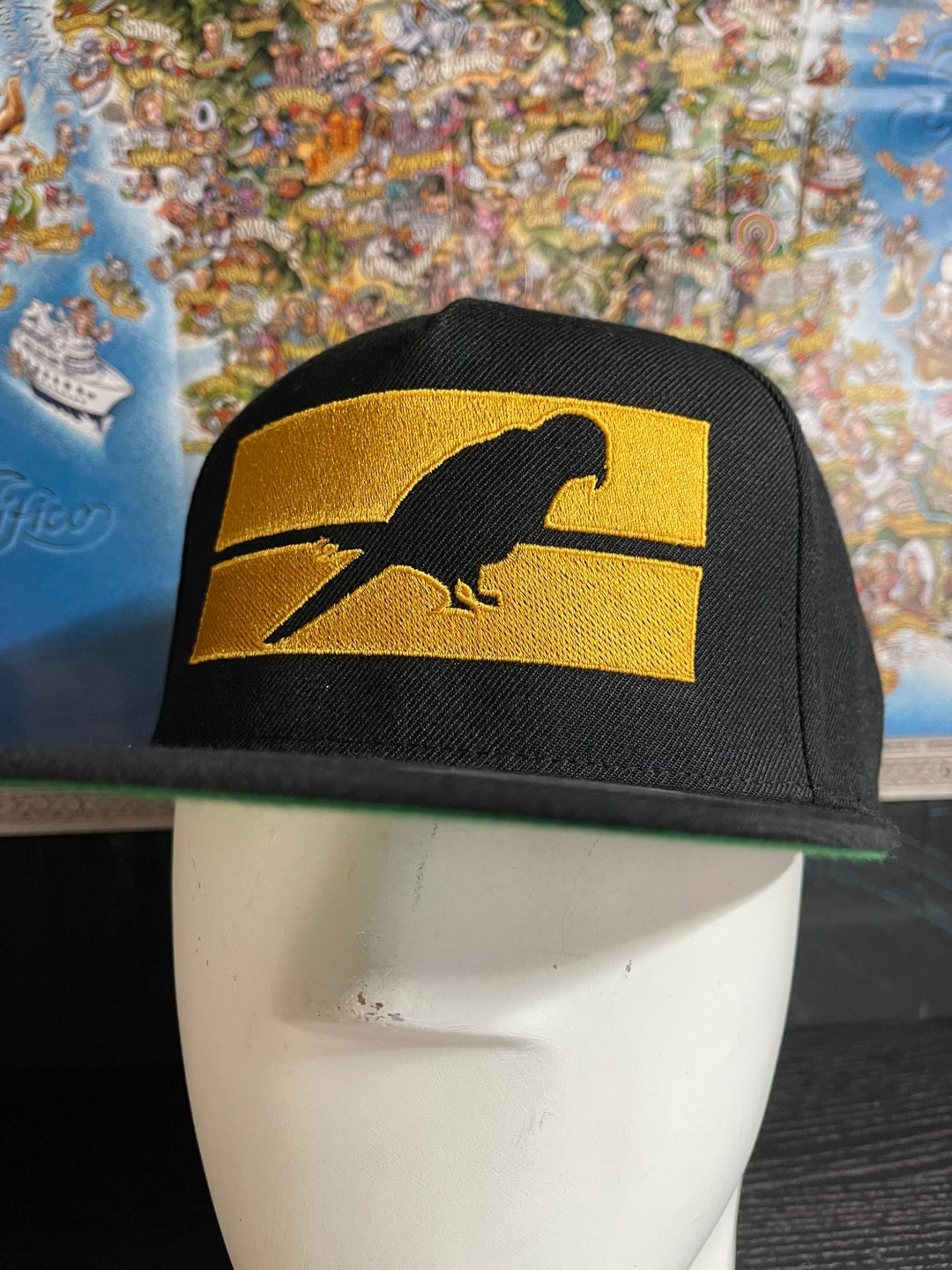 Gorra Negra Perico Cocaina Bordado Snapback Black Hat With Bird ...