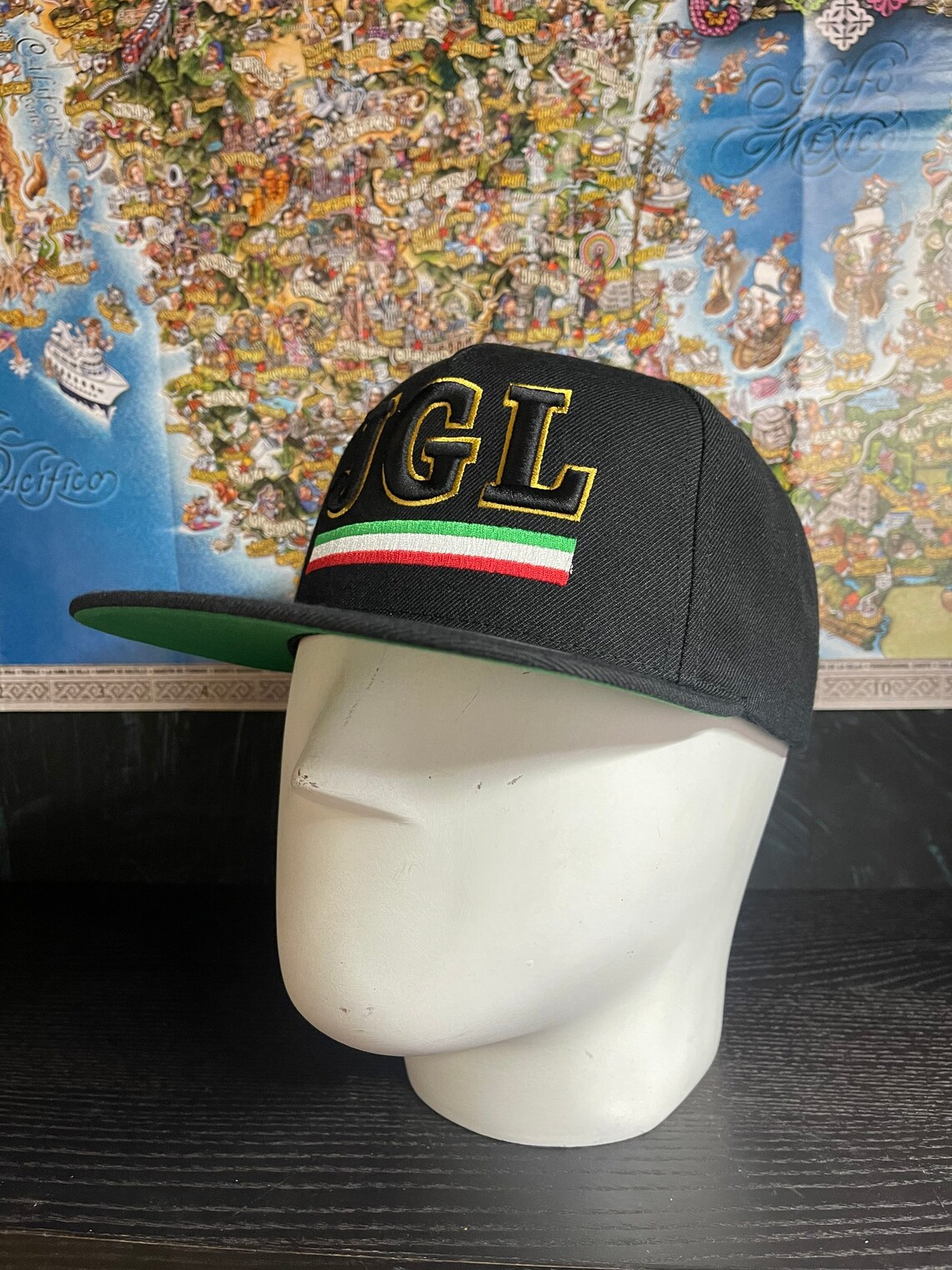 JGL Joaquin Guzman Loera Gorra Snapback Black Flat Bill Cap - Etsy