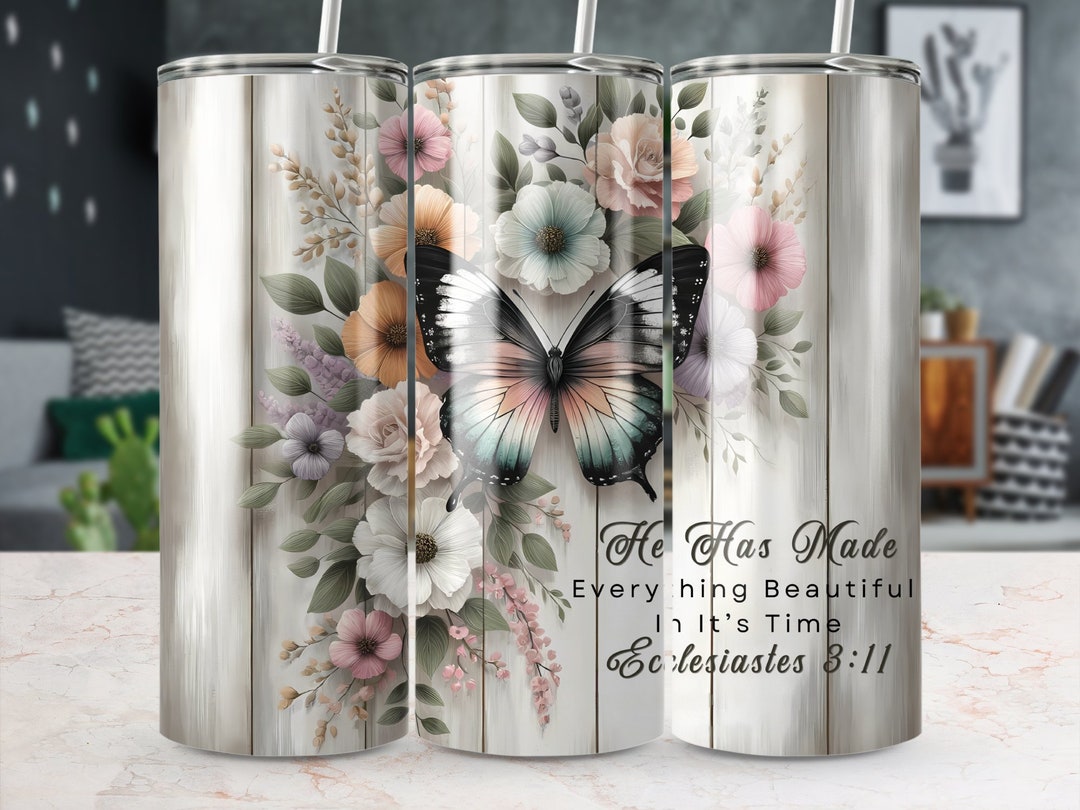 Christian 20oz Skinny Straight/tapered Tumbler Wrap, He Has Made ...