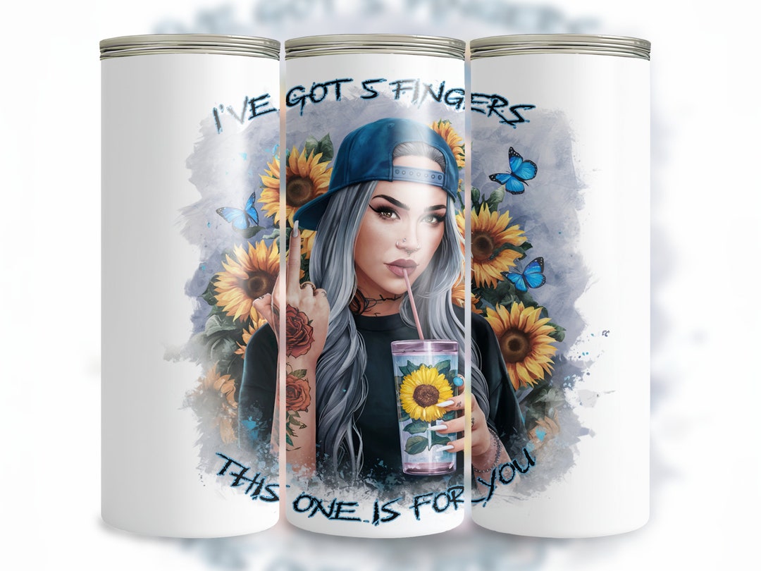 5 Fingers but This One is for You Seamless Tumbler Wrap 20 Oz Skinny ...