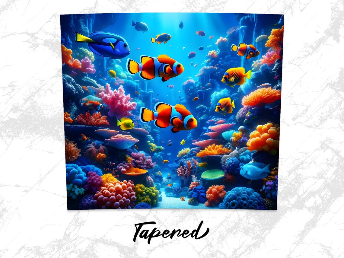 Aquarium 20oz Skinny Tumbler Wrap, Sublimation Design,straight/tapered ...