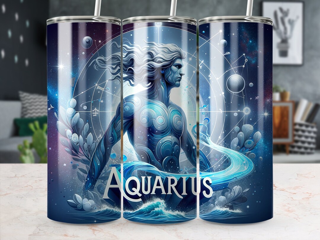 3d Aquarius Zodiac 20 Oz Skinny Straight/tapered Tumbler Wrap, Tumbler ...