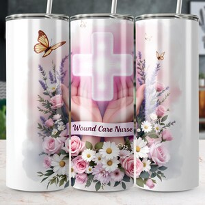 Wound Care Nurse 20 Oz Seamless Skinny Tumbler Wrap Sublimation Design ...