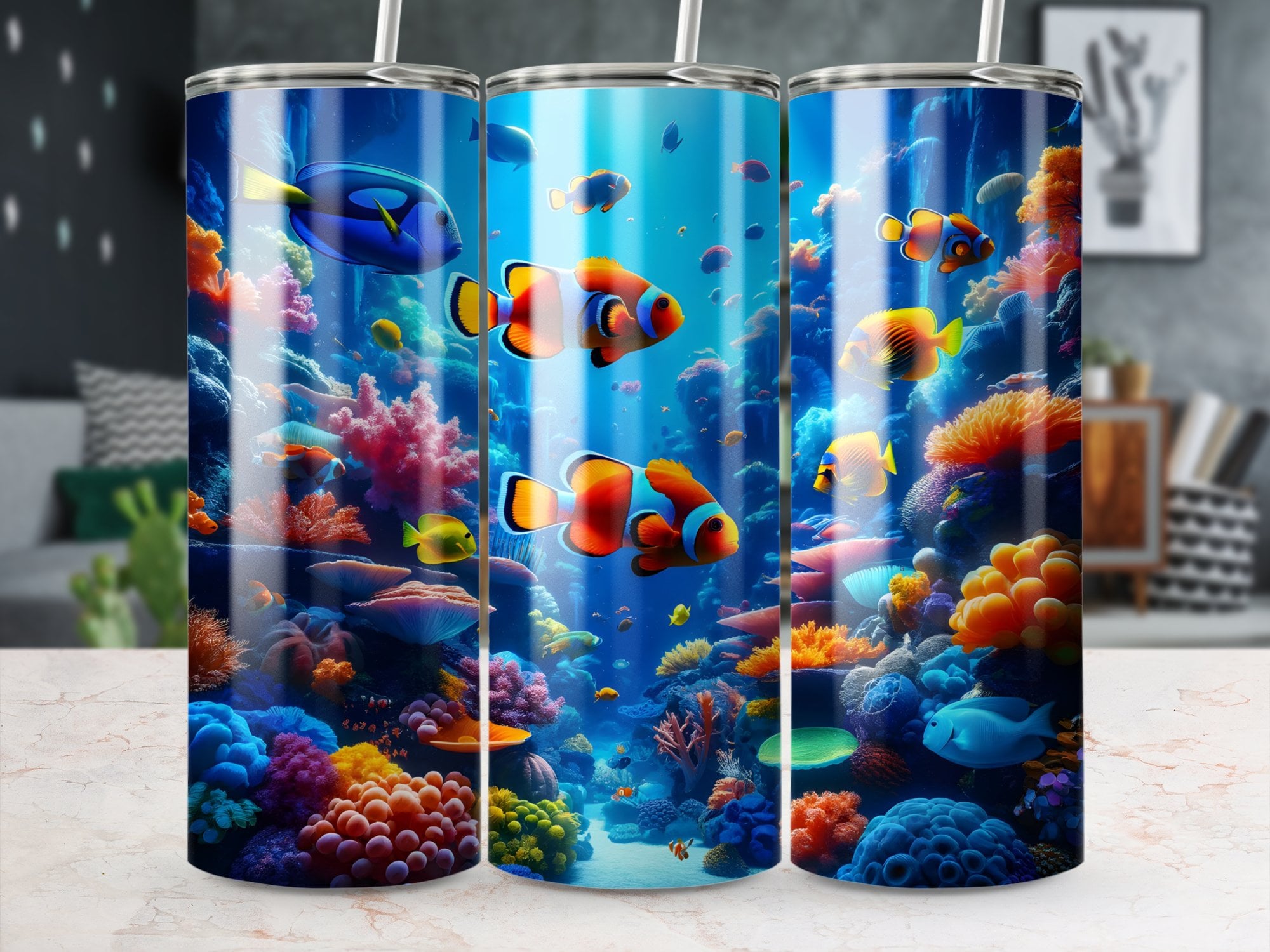 Aquarium 20oz Skinny Tumbler Wrap, Sublimation Design,straight/tapered ...