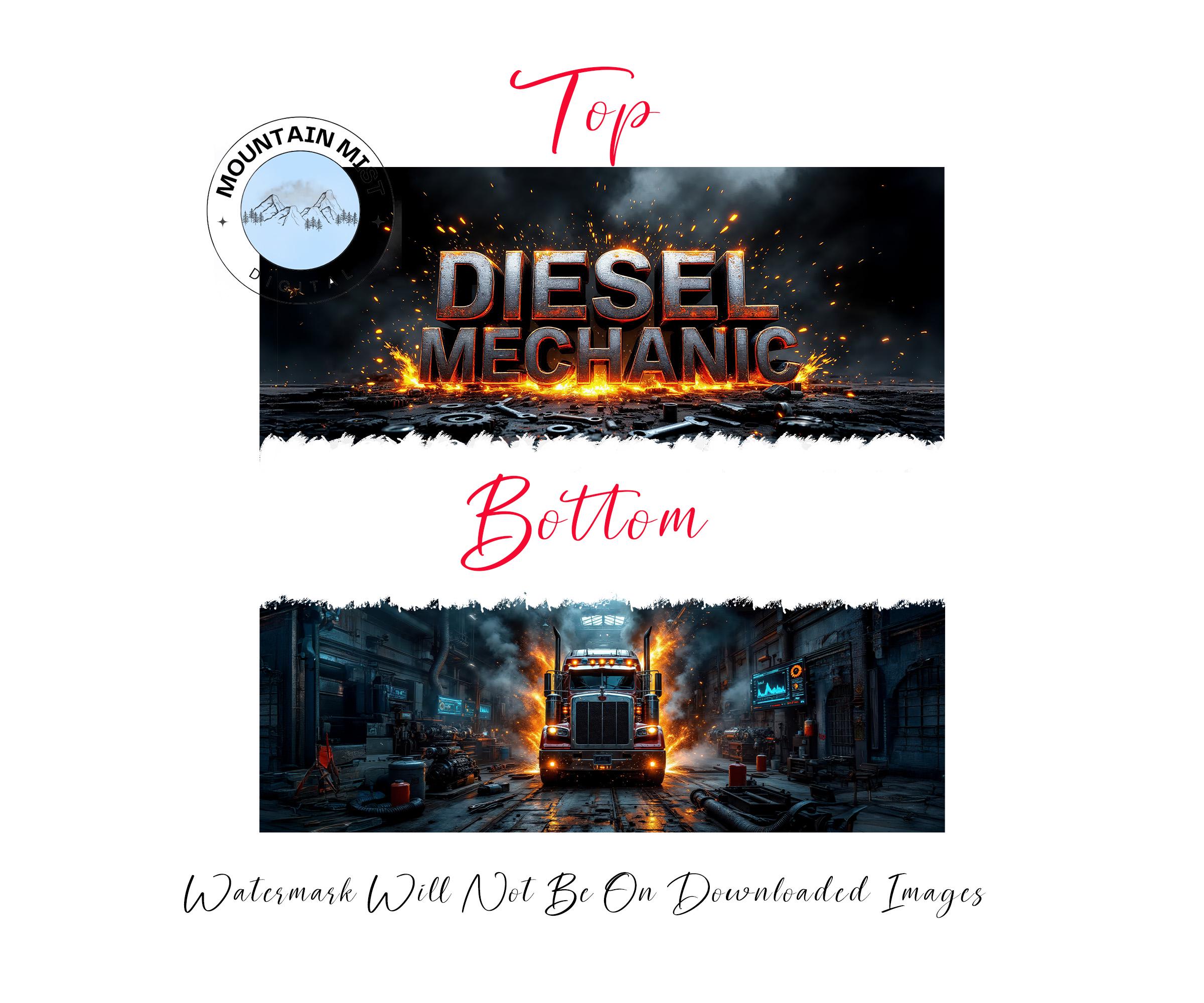 Diesel Mechanic 40 Oz Seamless Tumbler Wrap Sublimation Design, Tumbler ...